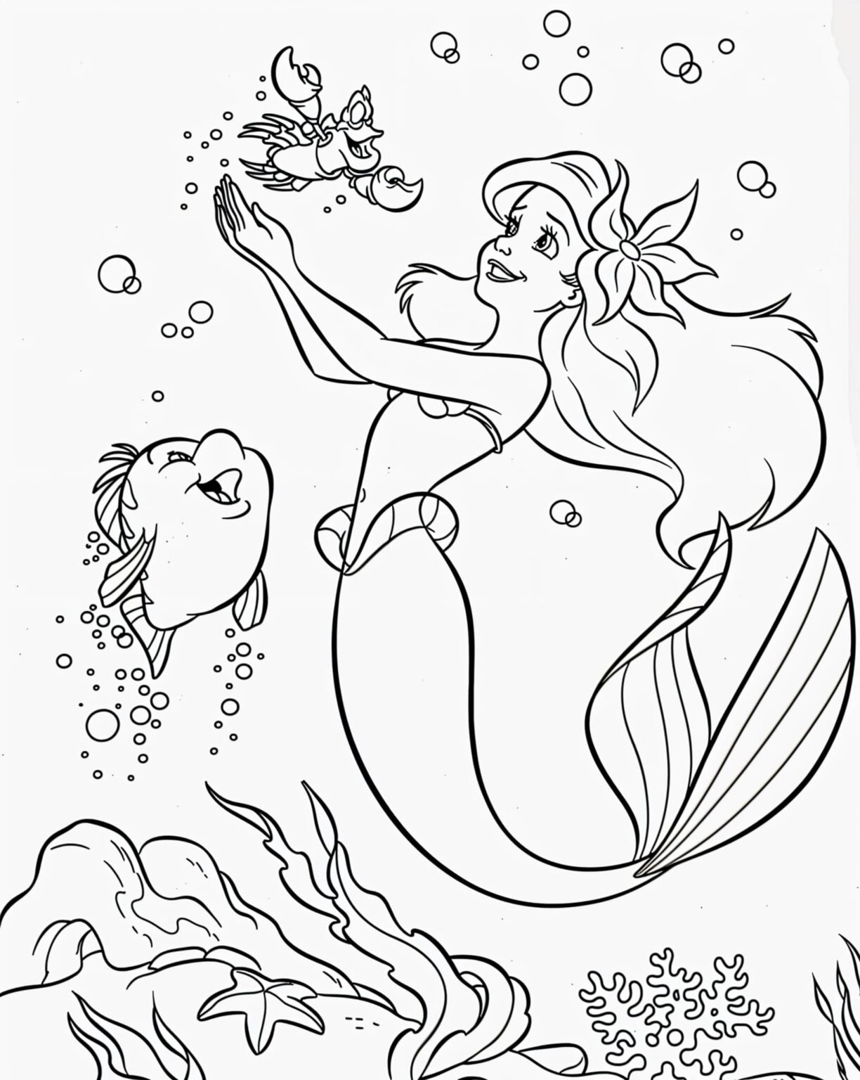 Desenhos da Ariel para imprimir e colorir - Kids Color